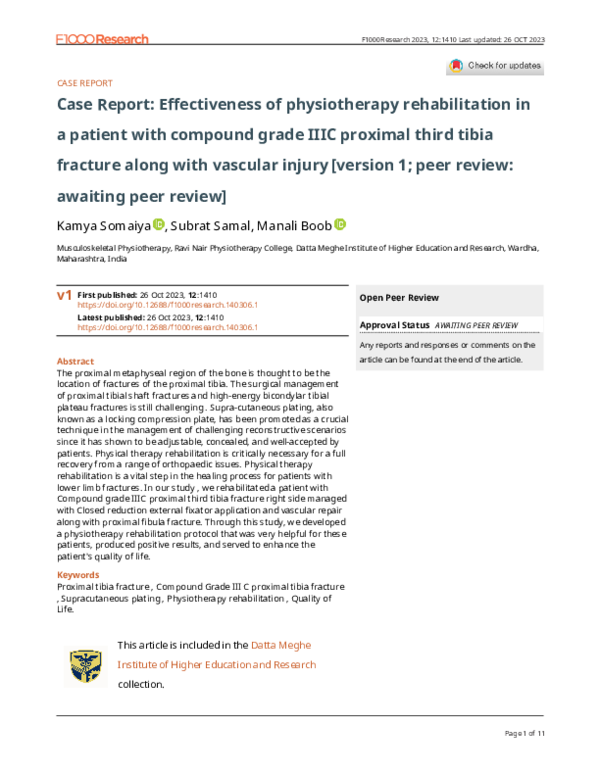 (PDF) Case Report: Effectiveness of physiotherapy rehabilitation in a ...