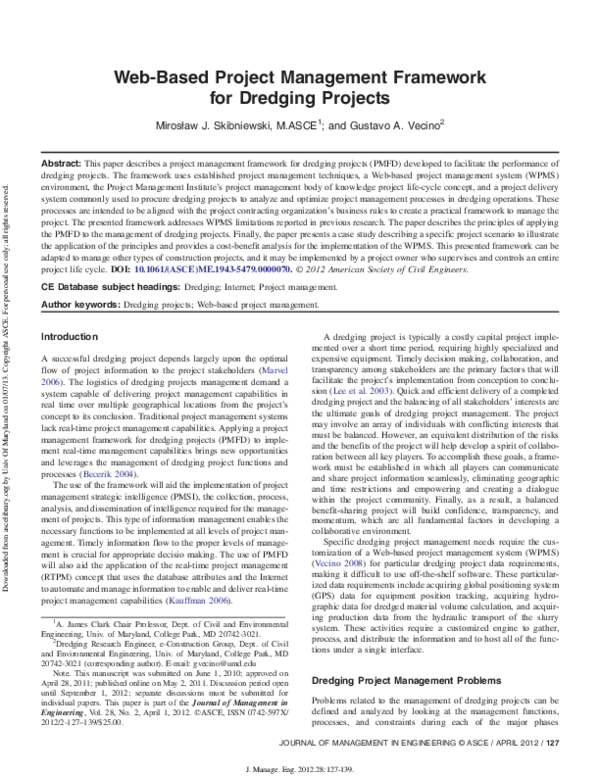 (PDF) Web-Based Project Management Framework for Dredging Projects