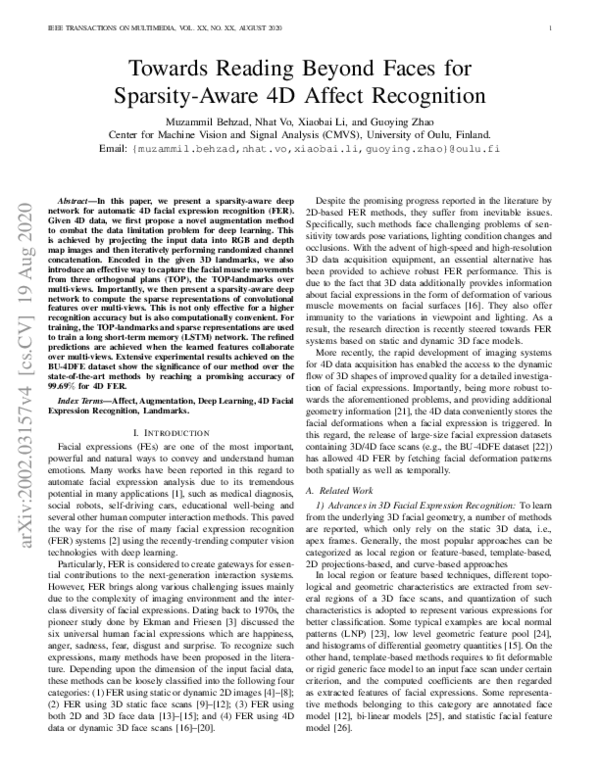 (PDF) Sparsity-Aware Deep Learning for Automatic 4D Facial Expression Recognition