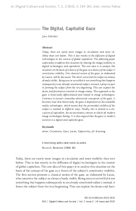 (PDF) The Digital, Capitalist Gaze