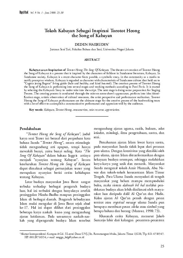 (PDF) Tokoh Kabayan Sebagai Inspirasi Torotot Heong the Song of Kabayan