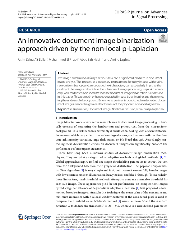 (PDF) An innovative document image binarization approach driven by the non-local p-Laplacian