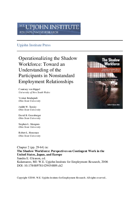(PDF) Operationalizing the Shadow Workforce: Toward an Understanding of ...