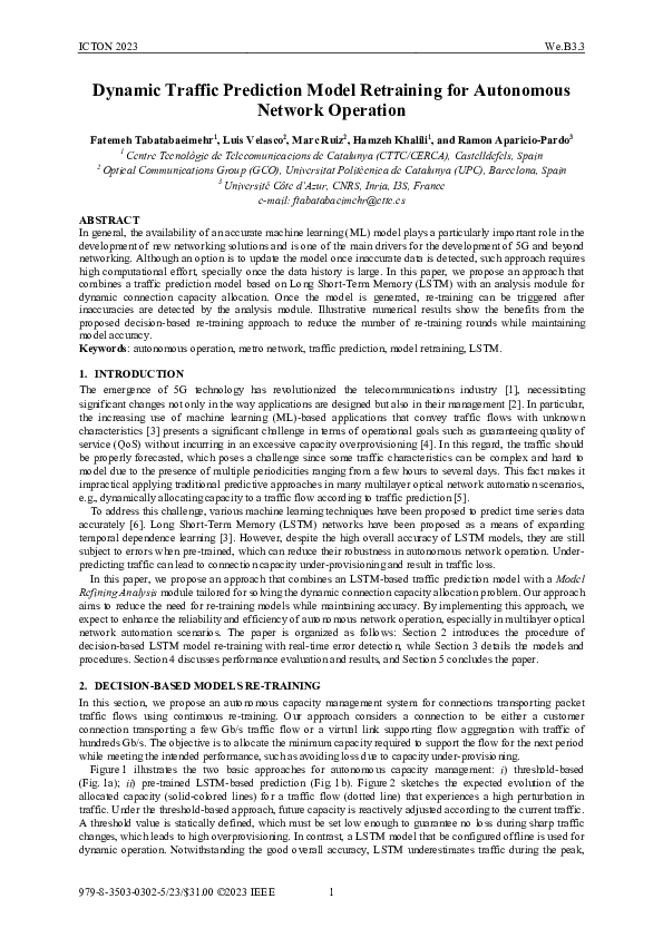 (PDF) Dynamic Traffic Prediction Model Retraining for Autonomous Network Operation