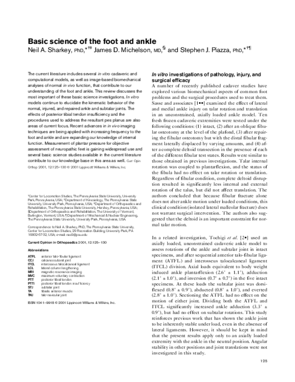 (PDF) Basic science of the foot and ankle