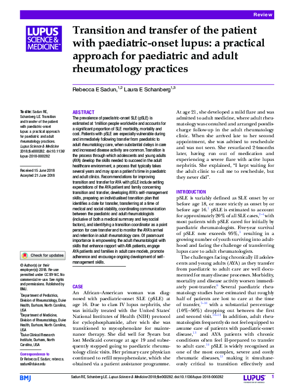 (PDF) Transition and transfer of the patient with paediatric-onset ...