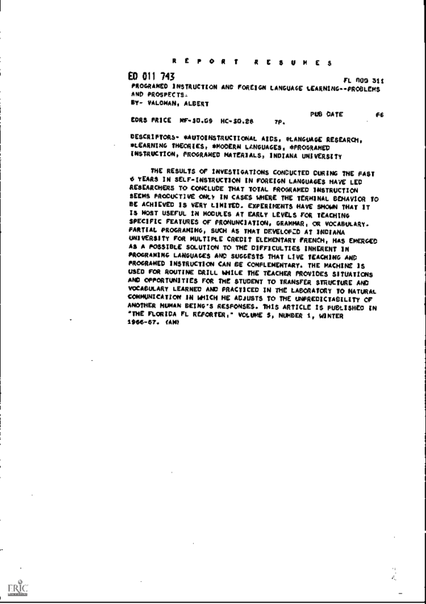 (PDF) Programed Instruction and Foreign Language Learning--Problems and ...
