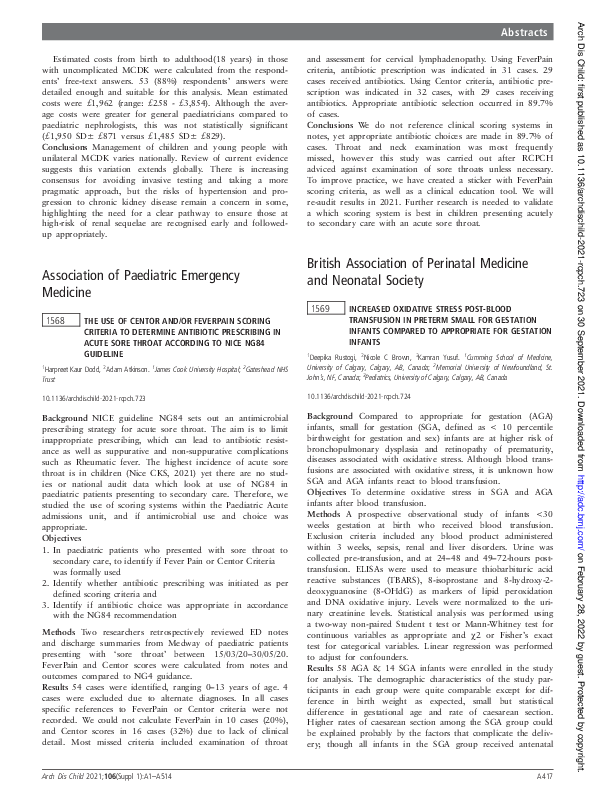 (PDF) 1568 The use of centor and/or FeverPain scoring criteria to ...
