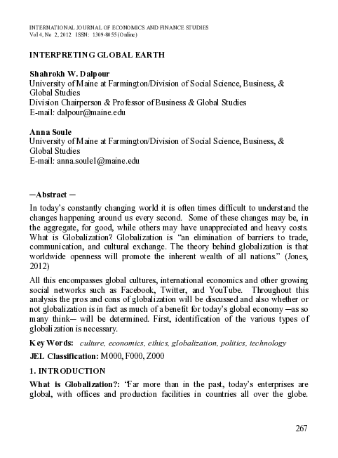 (PDF) Interpreting Global Earth