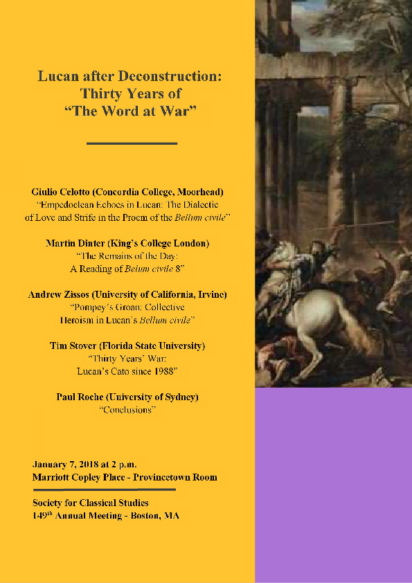 (PDF) Lucan after Deconstruction: Thirty Years of “The Word at War”
