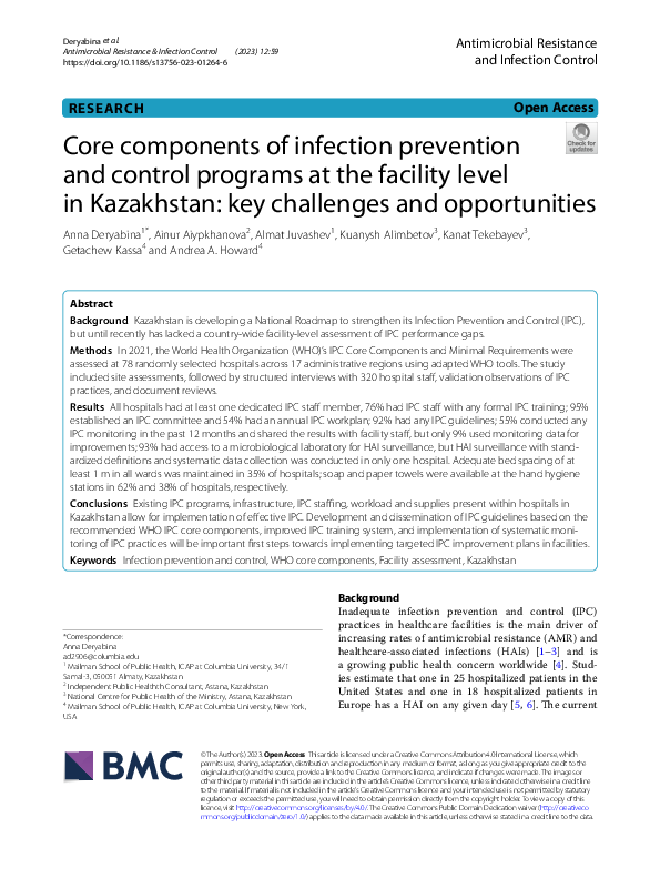 (PDF) Core components of infection prevention and control programs at ...