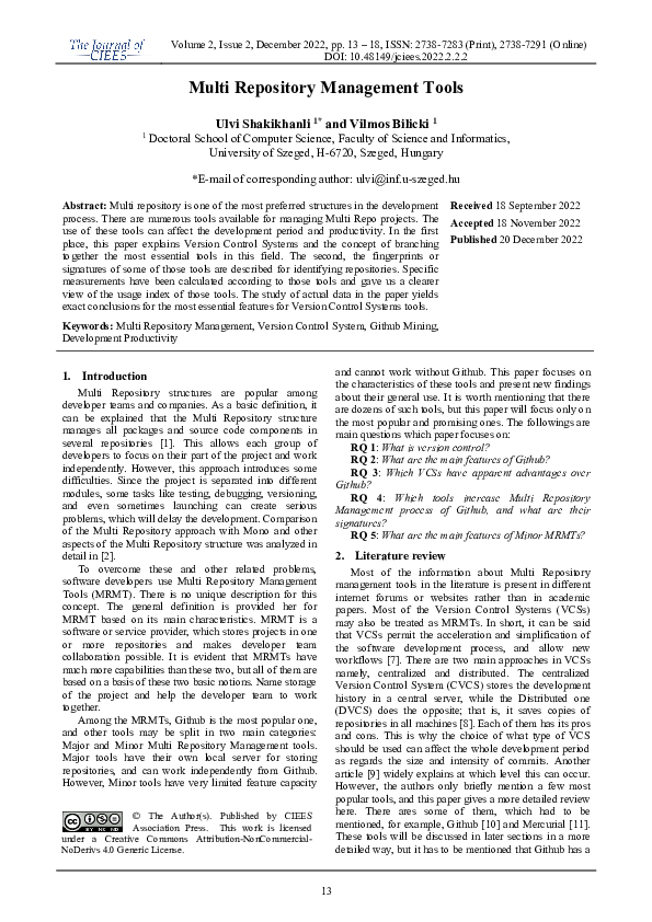 (PDF) Multi Repository Management tools