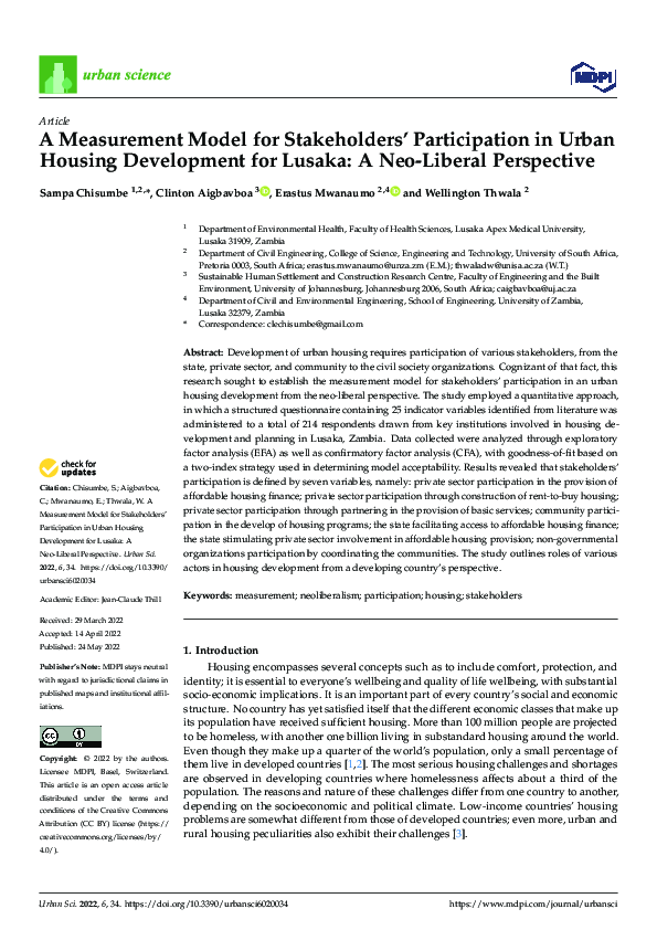 (PDF) A Measurement Model for Stakeholders' Participation in Urban ...