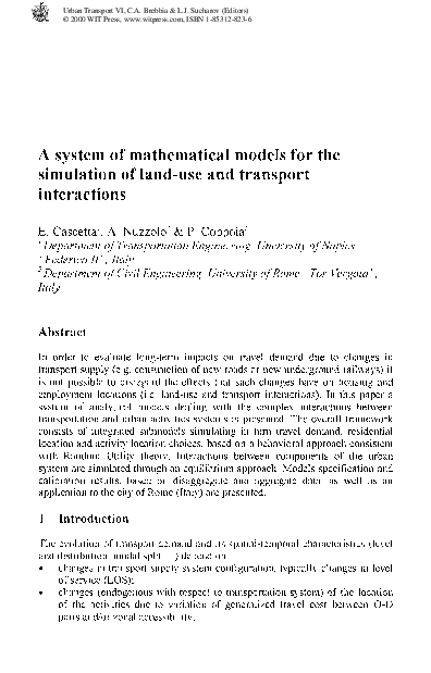(PDF) A system of mathematical models for the simulation of land-use ...
