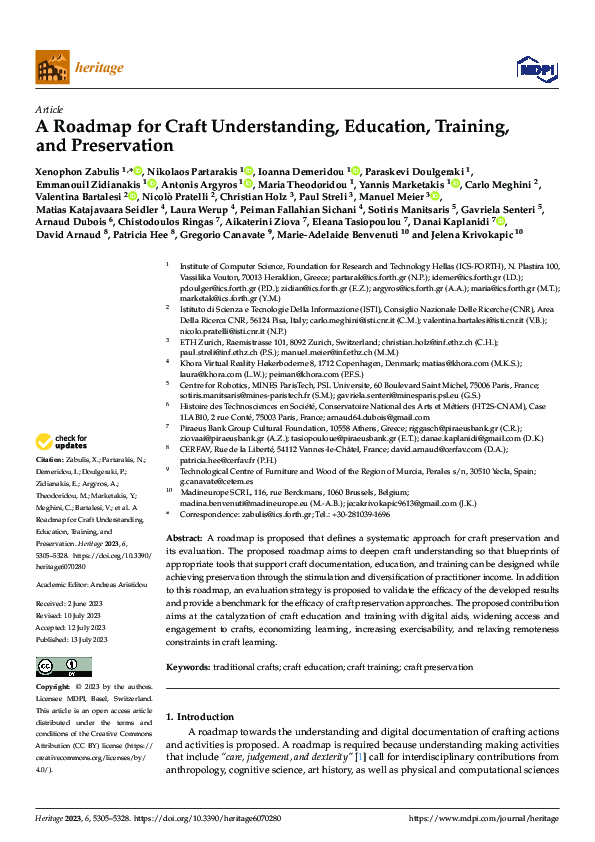 (PDF) A Roadmap for Craft Understanding, Education, Training, and ...