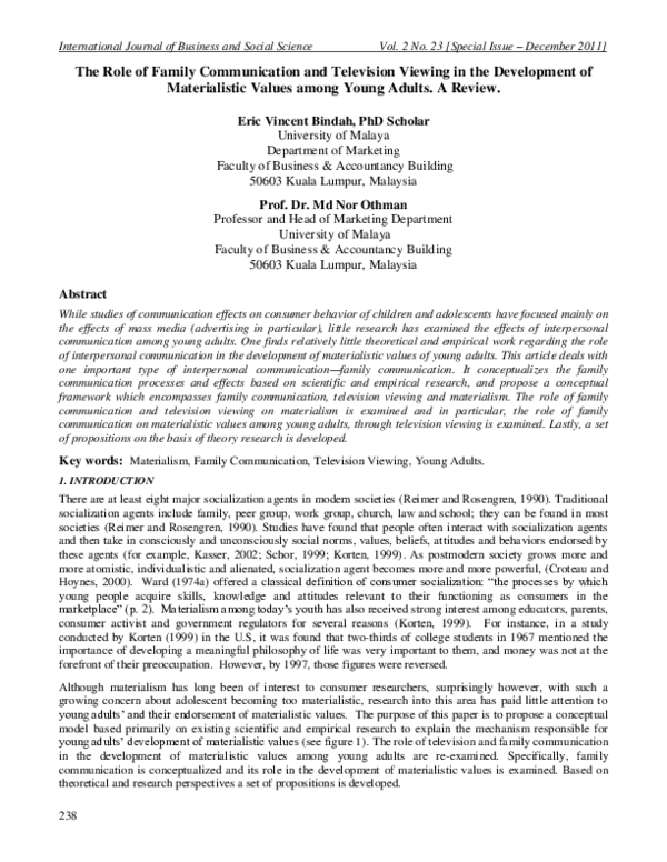 (PDF) The Role of Family Communication and Television Viewing in the ...