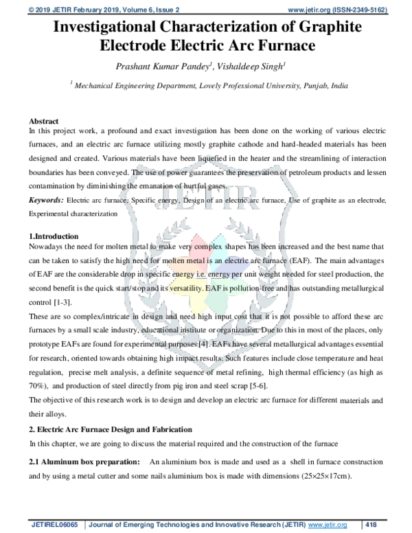 (PDF) Investigational Characterization of Graphite Electrode Electric ...