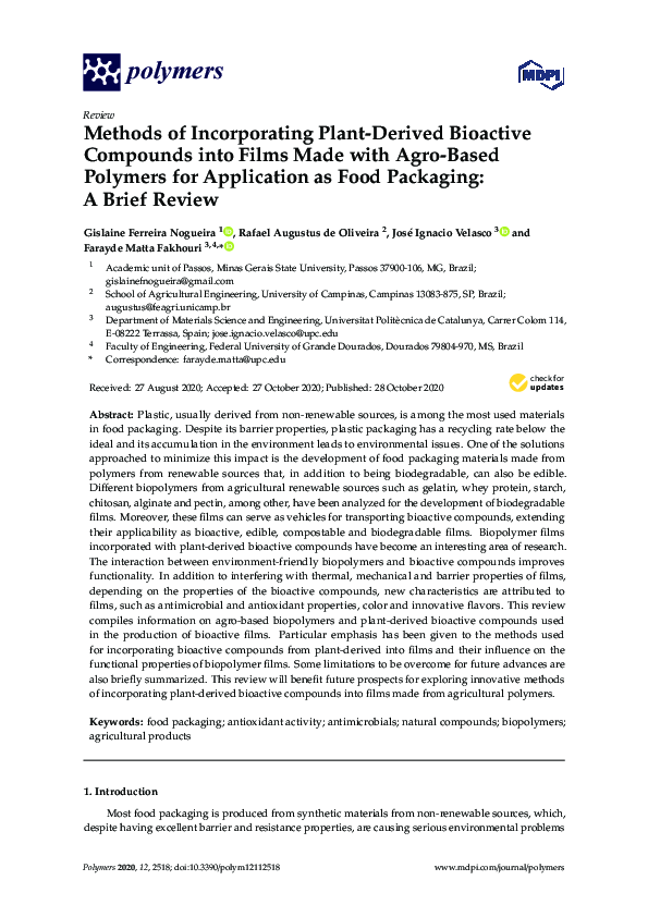 (PDF) Methods of Incorporating Plant-Derived Bioactive Compounds into ...