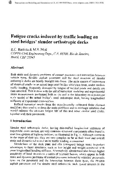 Fatigue Cracks Induced By Traffic Loading On Steel Bridges' Slender ...