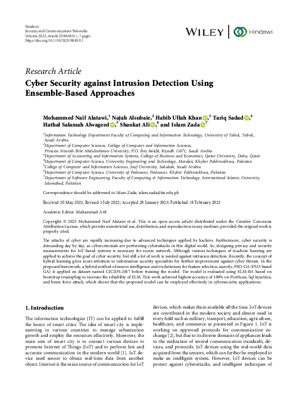 Pdf Cyber Security Against Intrusion Detection Using Ensemble Based