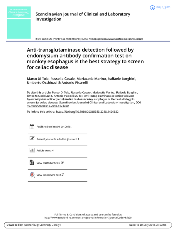 (PDF) Anti-transglutaminase detection followed by endomysium antibody ...