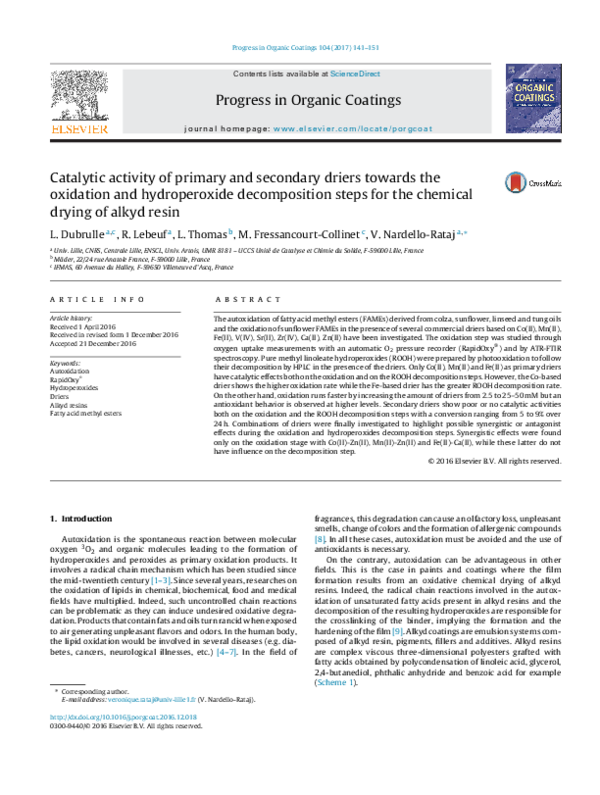 (PDF) Catalytic activity of primary and secondary driers towards the ...