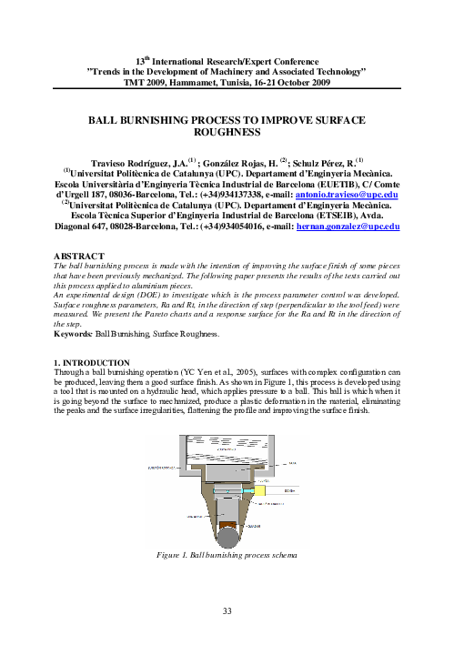 (PDF) Ball burnishing process to improve surface roughness | Hernan Alberto Gonzalez Rojas ...