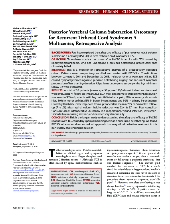 (PDF) Posterior Vertebral Column Subtraction Osteotomy for Recurrent ...