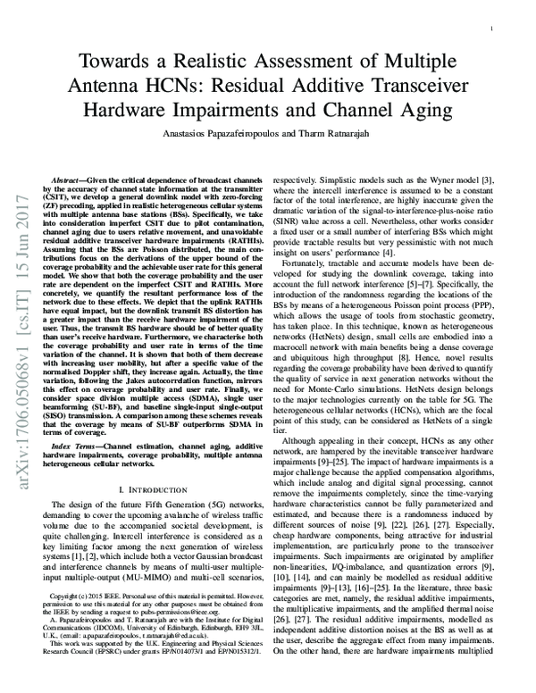(PDF) Toward a Realistic Assessment of Multiple Antenna HCNs: Residual Additive Transceiver ...