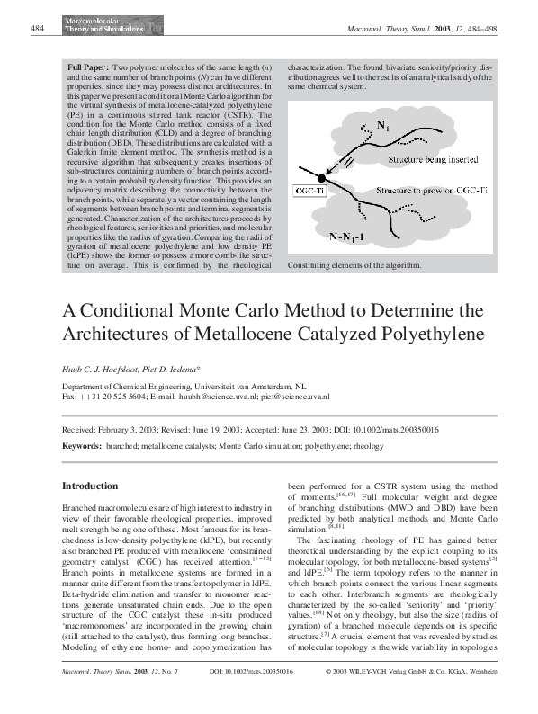 (PDF) A Conditional Monte Carlo Method to Determine the Architectures of Metallocene Catalyzed ...