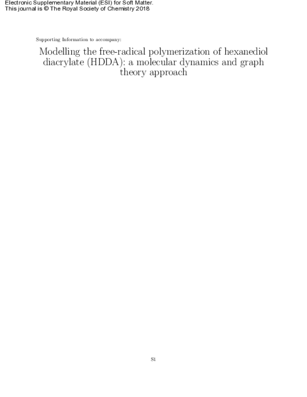 (PDF) Modeling the free-radical polymerization of hexanediol diacrylate ...