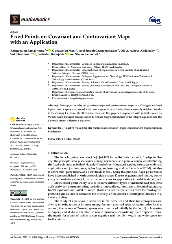(PDF) Fixed Points on Covariant and Contravariant Maps with an Application