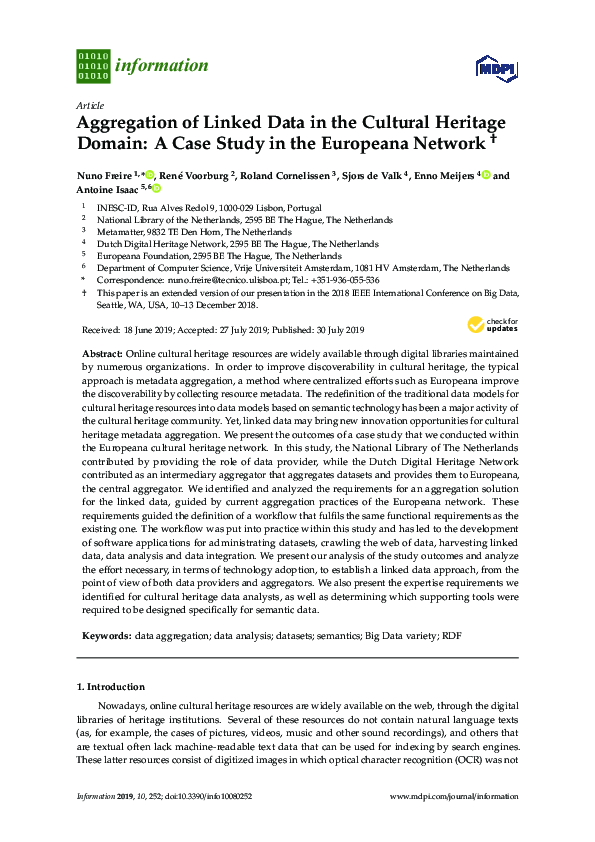 (PDF) Aggregation of Linked Data in the Cultural Heritage Domain: A Case Study in the Europeana ...