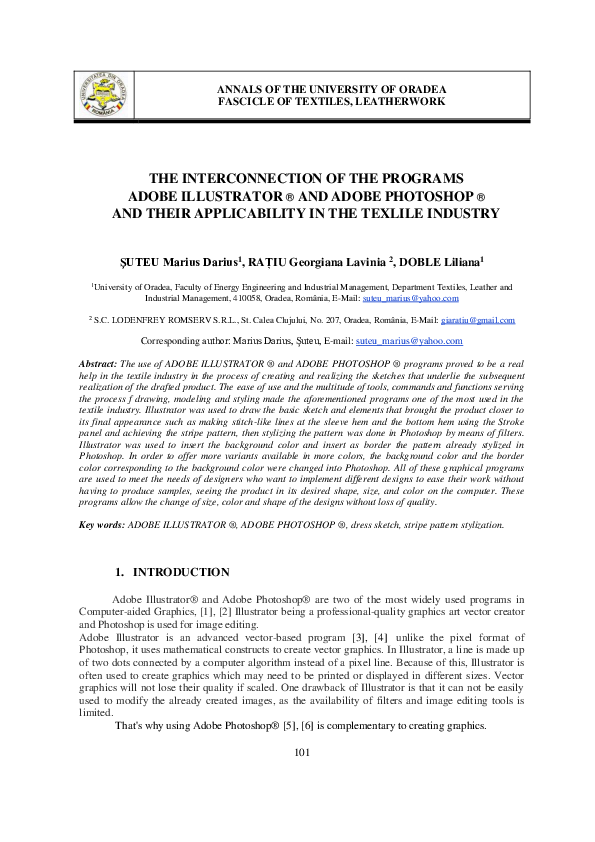 (PDF) The Interconnection of the Programs Adobe Illustrator ® and Adobe ...
