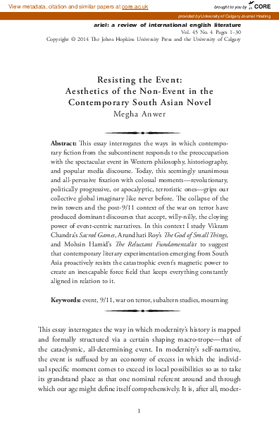 (PDF) Resisting the Event: Aesthetics of the Non-Event in the ...