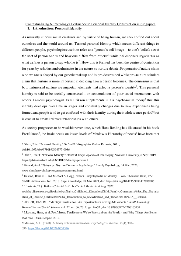 (PDF) Contextualizing Numerology's Pertinence to Personal Identity ...