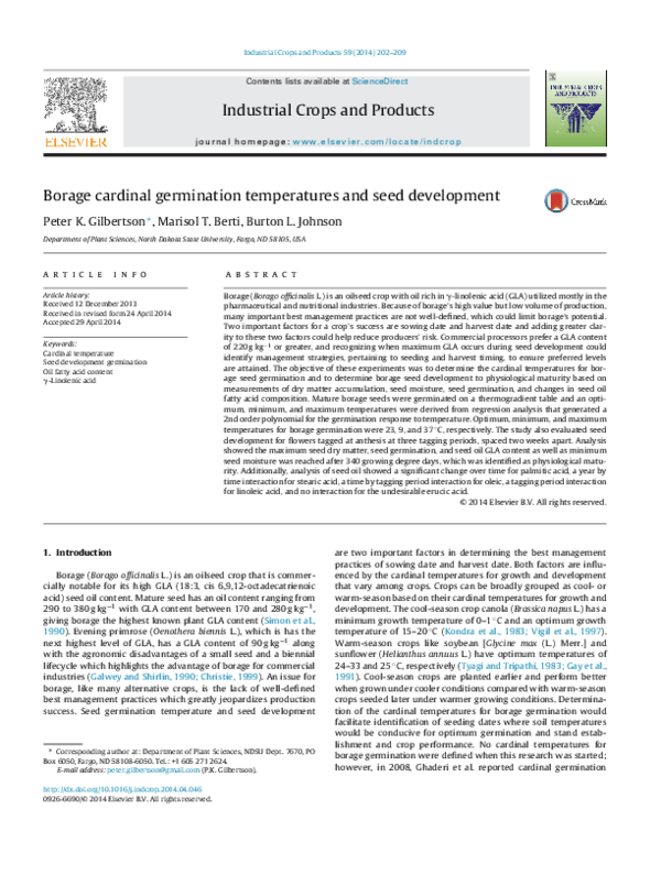 (PDF) Borage Germination and Seed Development Insights