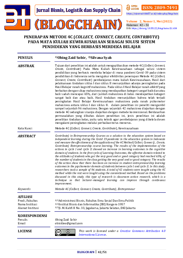 (PDF) Penerapan Metode 4C (Collect, Connect, Create, Contribute) Pada ...