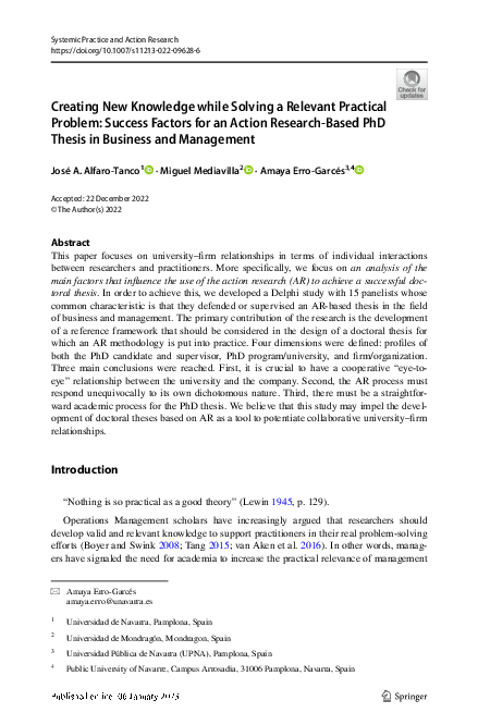(PDF) Creating New Knowledge while Solving a Relevant Practical Problem ...