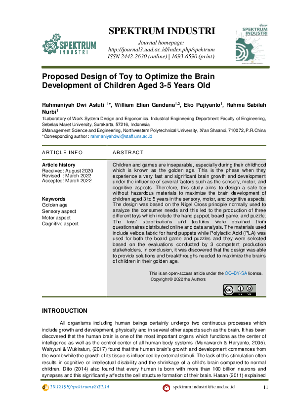 (PDF) Designing Safe Toys to Enhance Brain Development in 3-5-Year-Olds