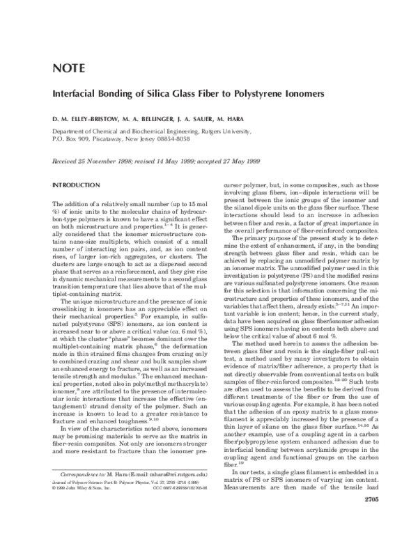 (PDF) Interfacial bonding of silica glass fiber to polystyrene ionomers