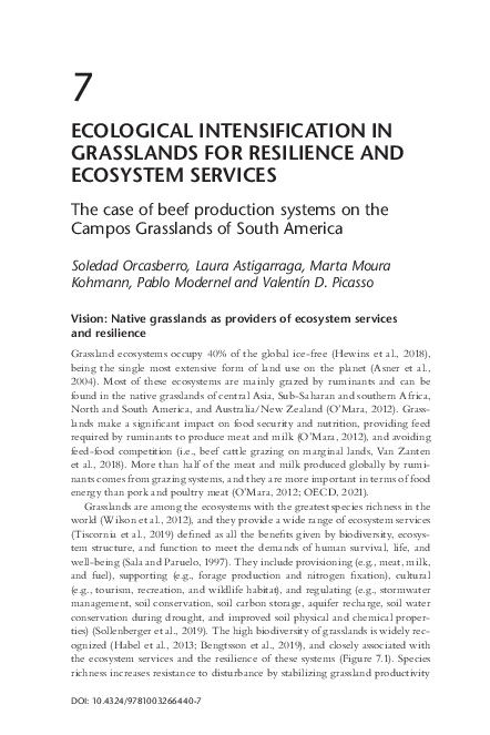 (PDF) Ecological intensification in grasslands for resilience and ...