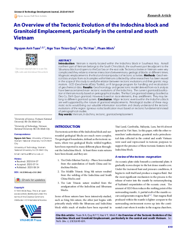 (PDF) An Overview of the Tectonic Evolution of the Indochina block and ...