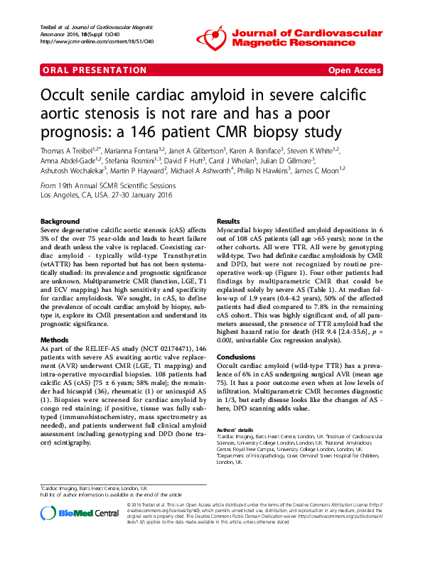 (PDF) Occult senile cardiac amyloid in severe calcific aortic stenosis ...