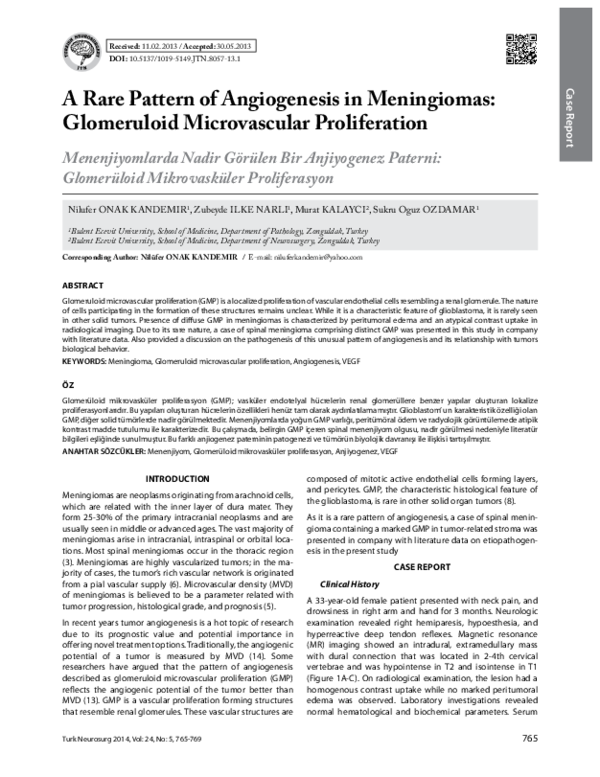 (PDF) A rare pattern of angiogenesis in meningiomas: glomeruloid ...