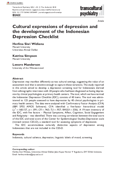 (PDF) Cultural expressions of depression and the development of the ...