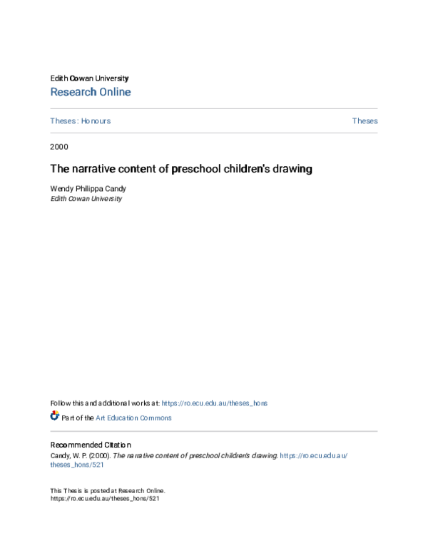 (PDF) The narrative content of preschool children\u27s drawing