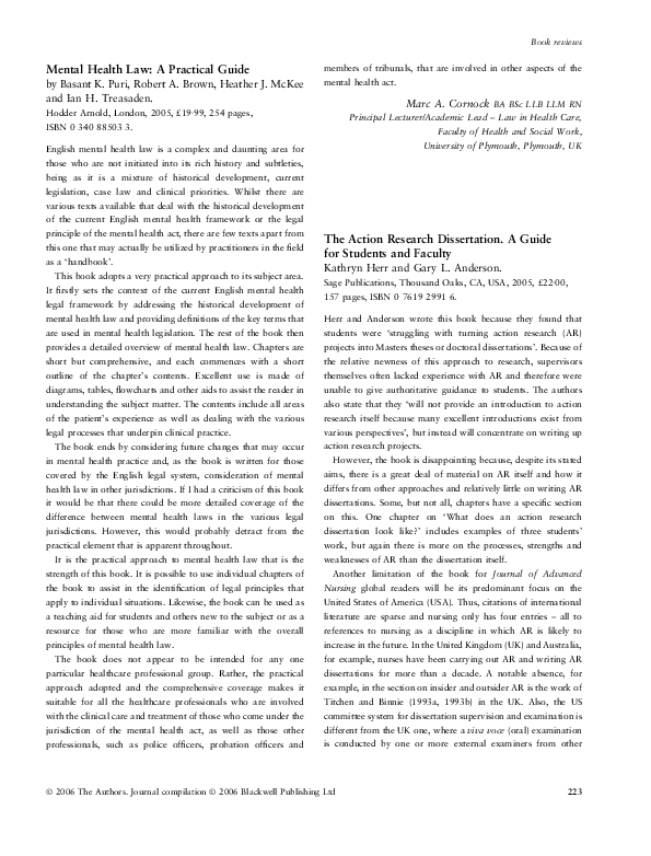 (PDF) The Action Research Dissertation. A Guide for Students and Faculty