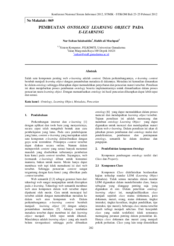 (PDF) Pembuatan Ontology Learning Object Pada E-Learning