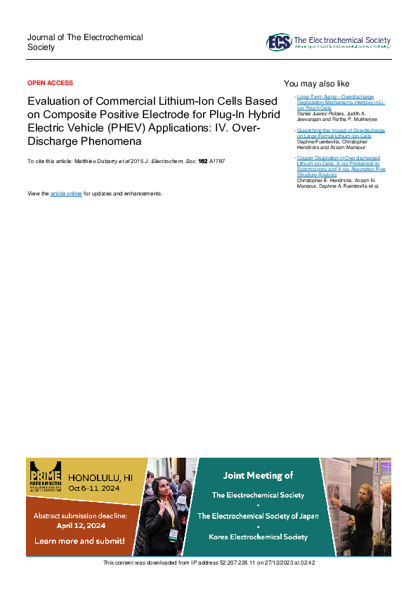 (PDF) Evaluation of Commercial Lithium-Ion Cells Based on Composite ...